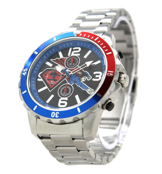 Superman Clark Kent Men's or Women's Silver Retro Red and Blue Diver S ...