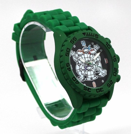 Teenage Mutant Ninja Turtles TMNT Group Shot Green Rubber Strap Watch ...